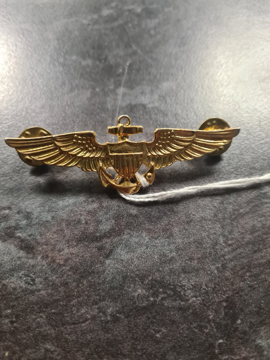 US NAVAL (USMC) Aviator wings gold plate – Bat 21 Militaria and Surplus